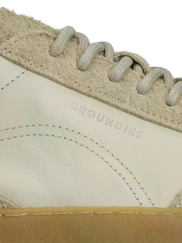GROUNDIES Suede-panelled Leather Sneakers
