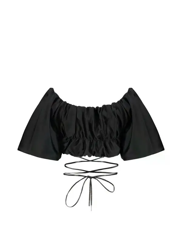 ELLERY Lace-up Crop Blouse