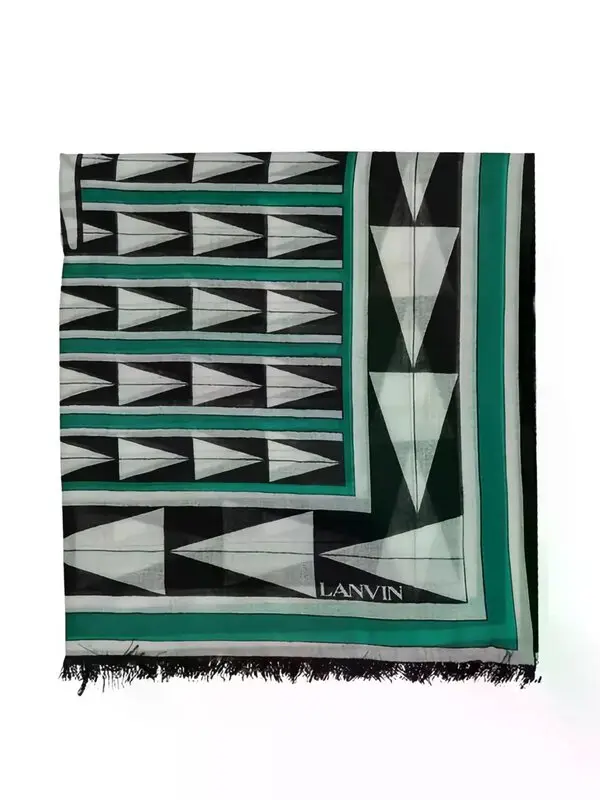 LANVIN Geometric-print Logo Scarf