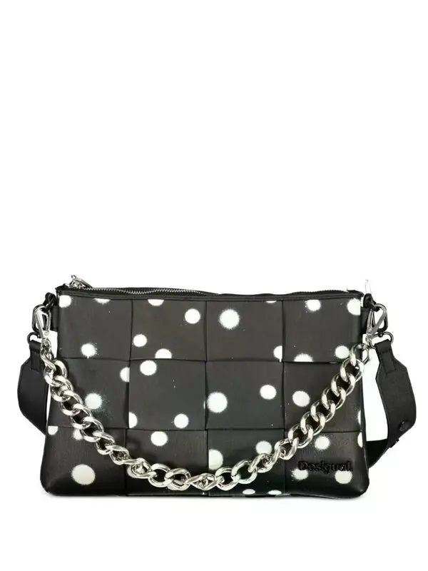 Desigual Polka-dot Woven Clutch Bag