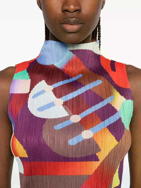 Issey Miyake Abstract Print T-shirt - Blue