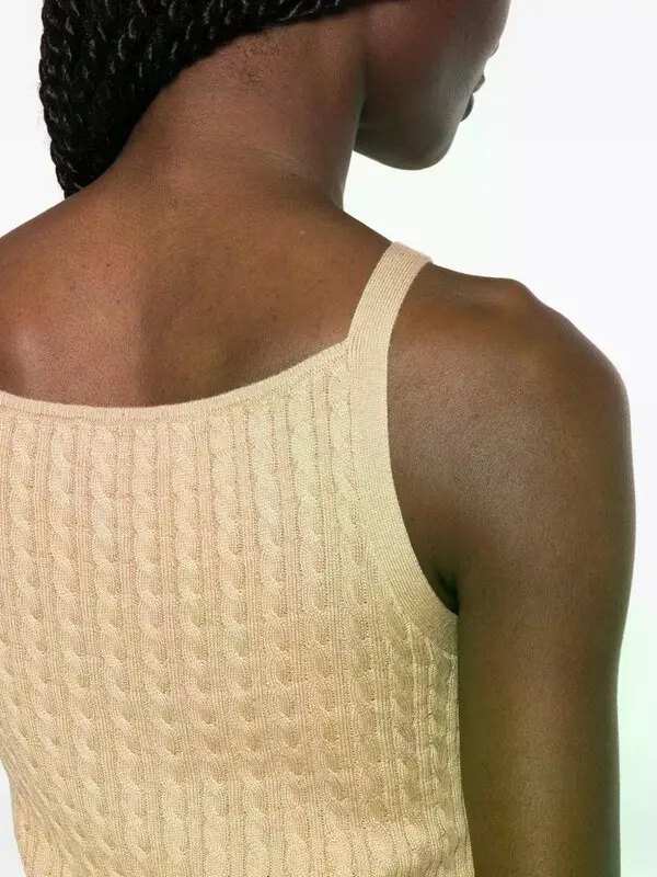 Soft Goat Cable-knit Tank Top