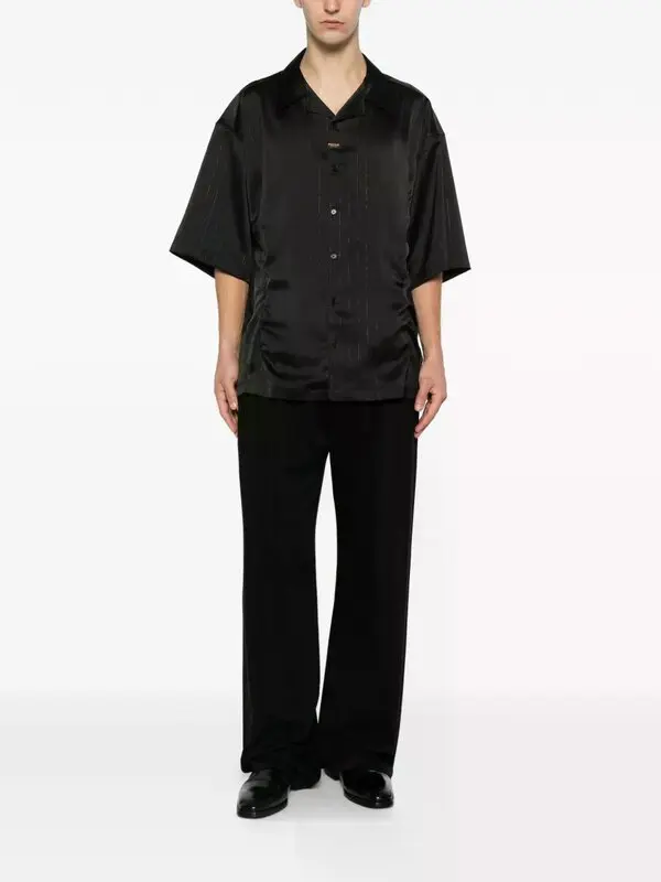 Martine Rose Striped Short-sleeve Shirt - Black