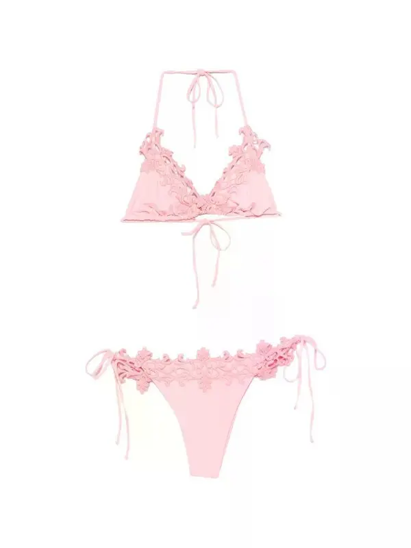 MAZZEI Embroidered-trim Bikini - Pink