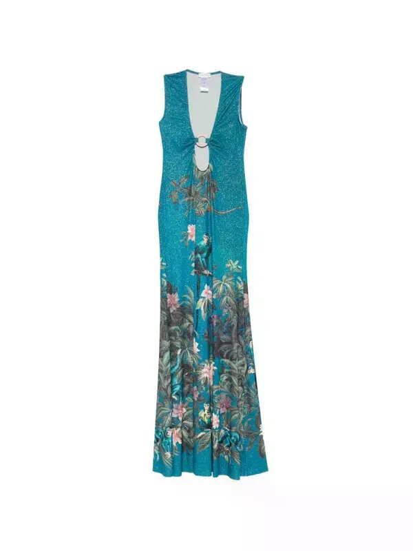 MAZZEI Patterned Cut-out Maxi Dress