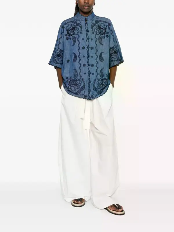 Zimmermann Aster Paisley Embroidered Scalloped Blouse