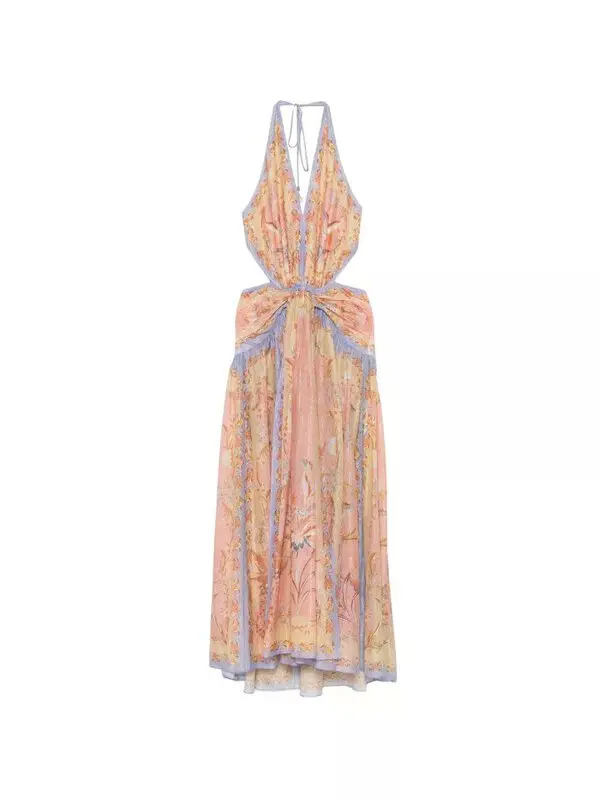 Zimmermann Indra Plunge-neck Maxi Dress - Neutrals