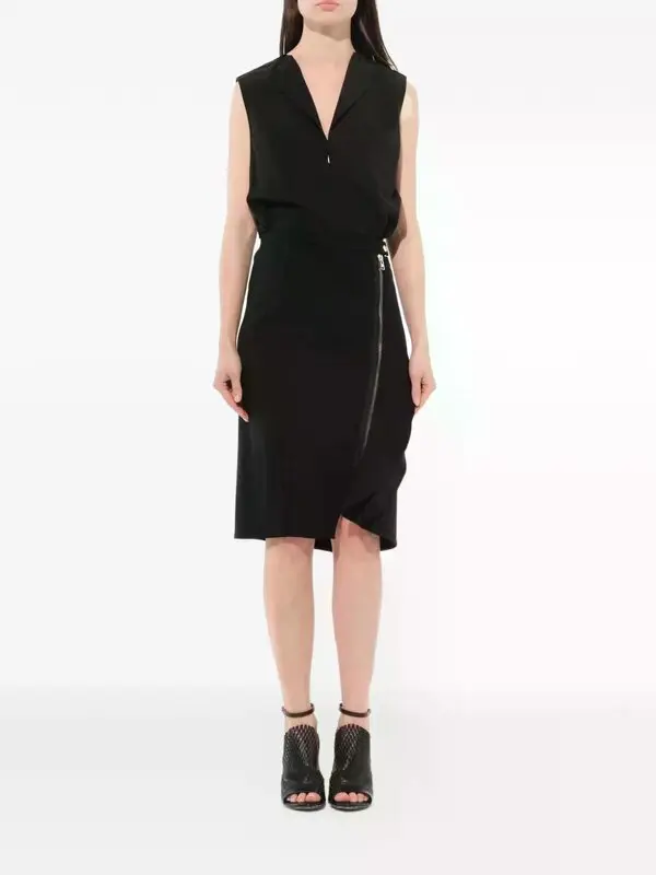 Givenchy Asymmetric Ruffle Trim Skirt