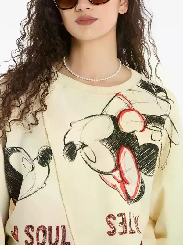 Desigual Mickey And Minnie Mouse Graphic Print Sweatshirt