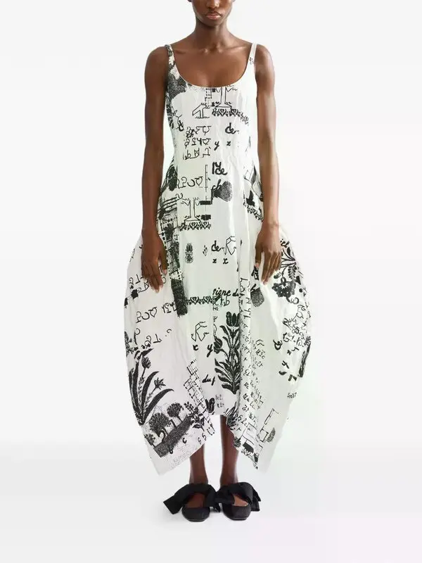 Erdem X Hélène Smith Printed Midi Dress
