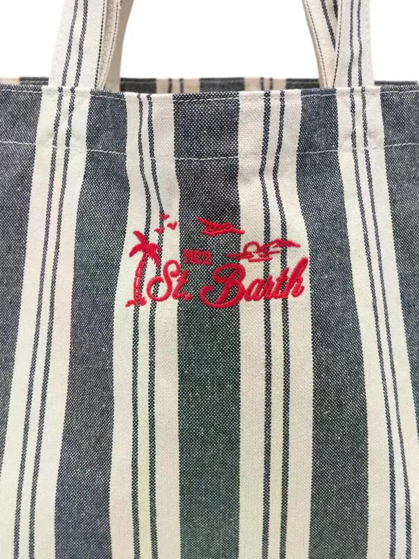MC2 SAINT BARTH Striped Embroidered Tote Bag