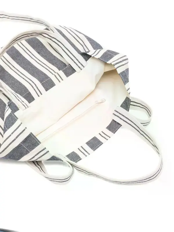 MC2 SAINT BARTH Striped Embroidered Tote Bag