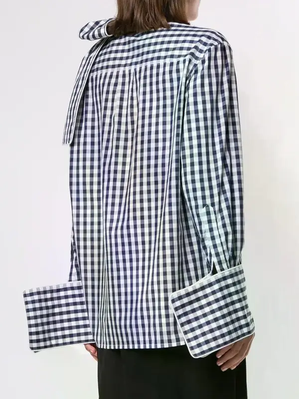 JW Anderson Gingham Shirt With Pussy Bow