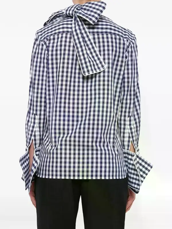 JW Anderson Bow-embellished Gingham Shirt