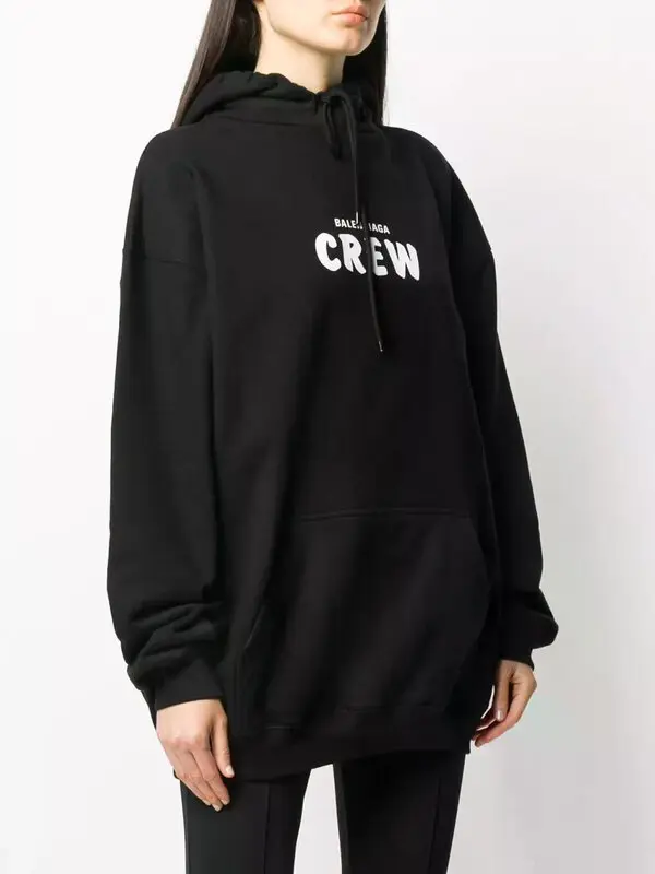 Balenciaga Crew Print Oversized Hoodie