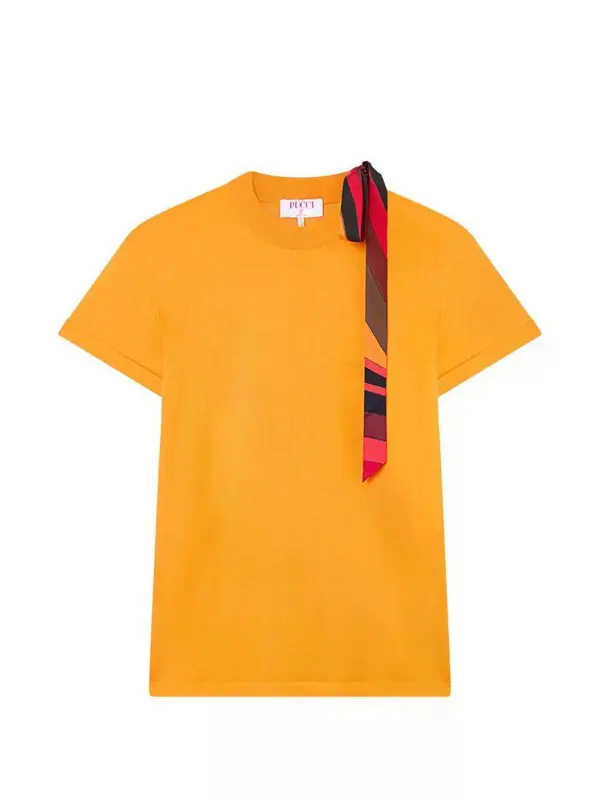 Emilio Pucci T-shirt With Silk Detail - Orange