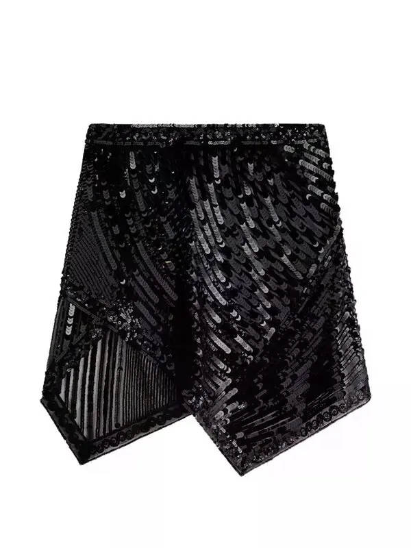 Emilio Pucci Embroidered Tulle Scarf Skirt - Black