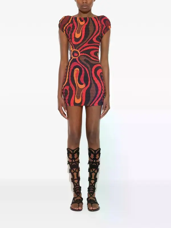 Emilio Pucci Shibori Dye Crinkled Mini Dress