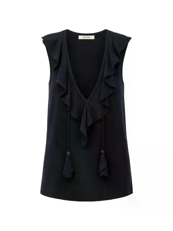 Dorothee Schumacher Ruffled Tassel Detail Top - Blue
