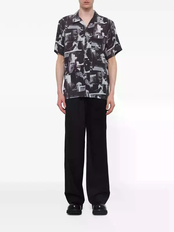 VOWELS Printed Shirt - Black