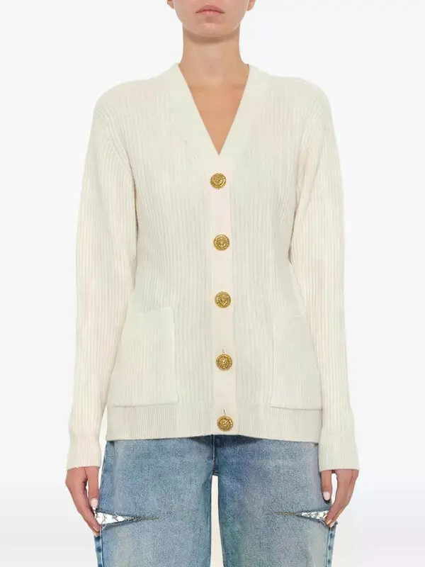 Balmain Ribbed-knit Buttoned Cardigan
