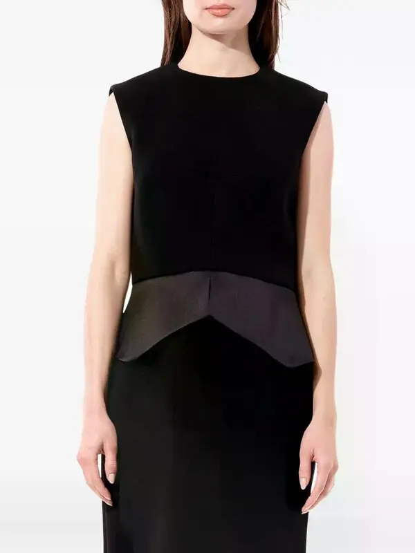 Balenciaga Sleeveless Peplum Waist Dress - Black