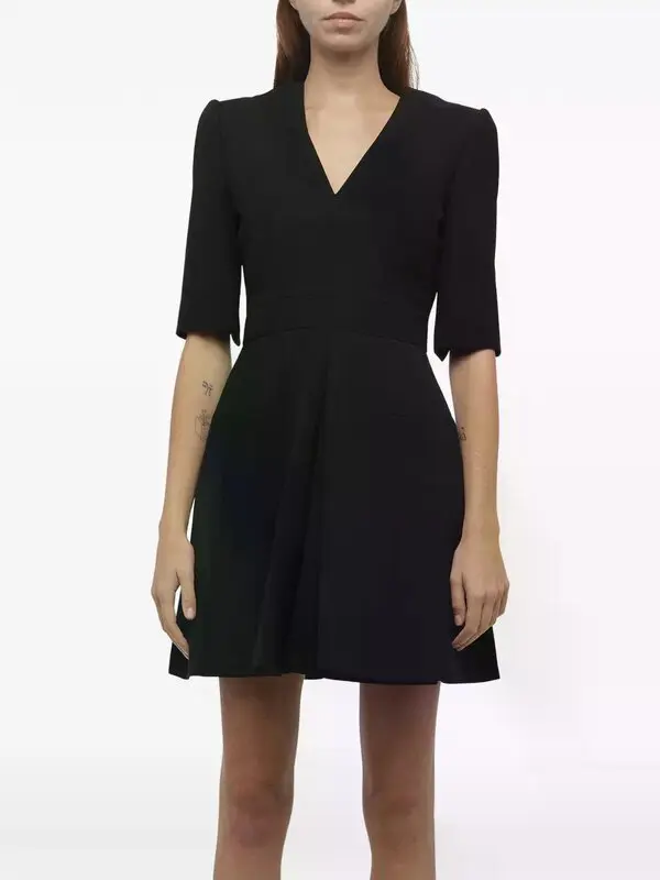 Alexander McQueen V-neck Mini Dress - Black