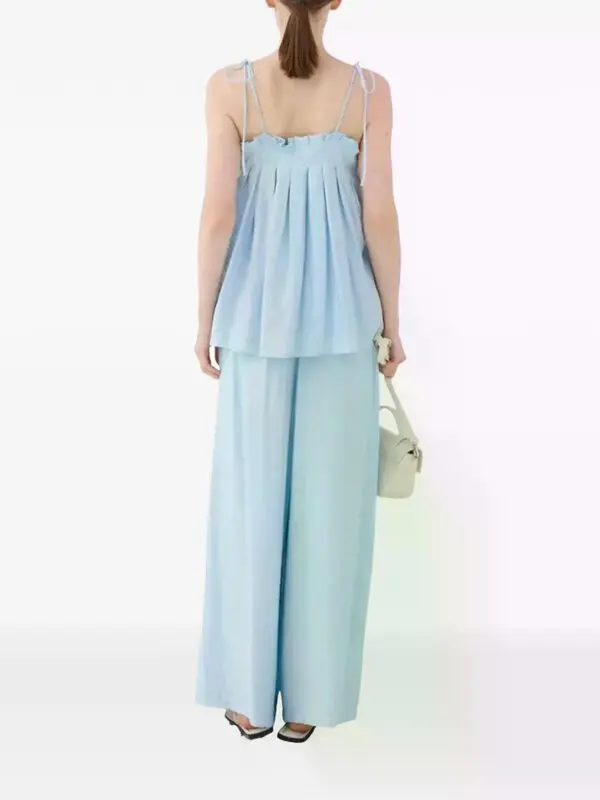 ELEH Pleated Spaghetti-strap Top