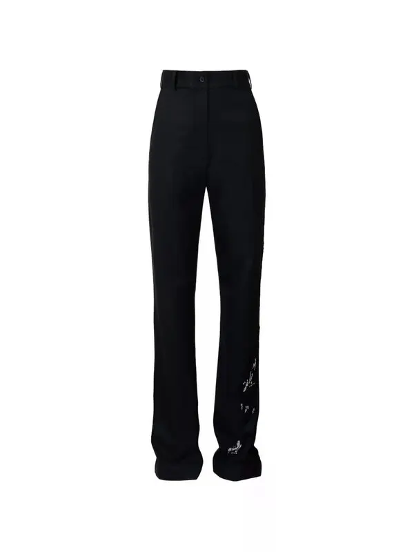 ALMAZ Lace-embellished Straight-leg Trousers