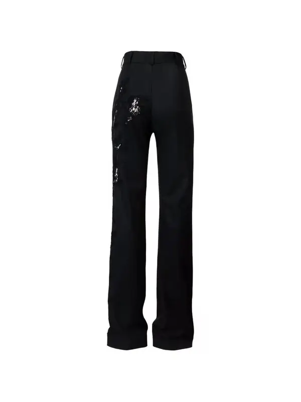 ALMAZ Lace-embellished Straight-leg Trousers