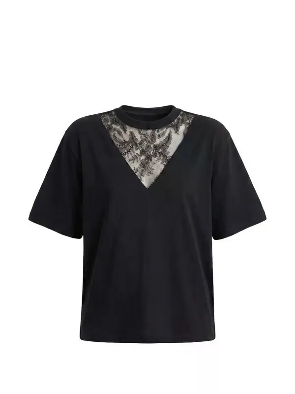 ALMAZ Lace Detail T-shirt - Black