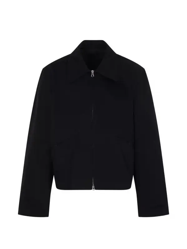 SALON C. LUNDMAN Zip-up Cotton Jacket - Black
