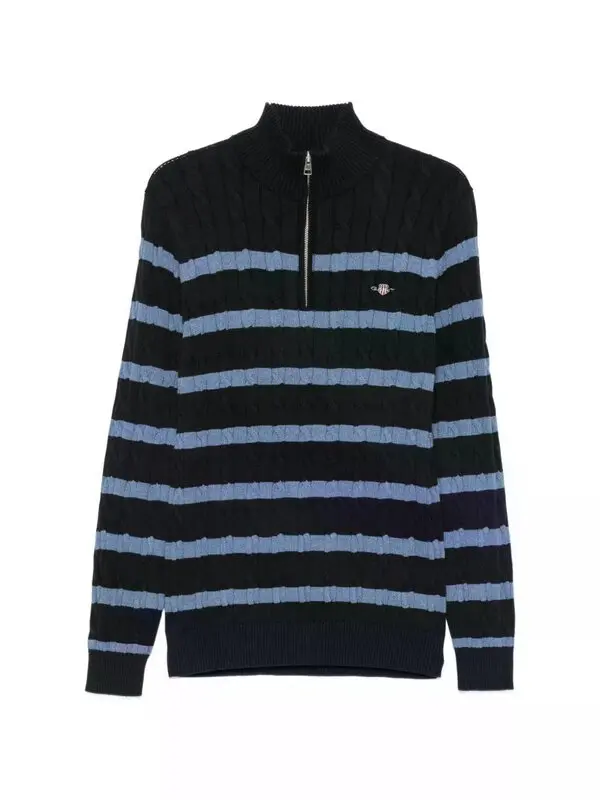 Gant Cable Knit Striped Sweater