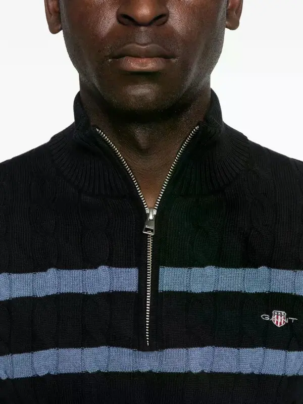 Gant Cable Knit Striped Sweater