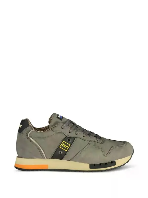 BLAUER. Logo Patch Panelled Sneakers - Grey