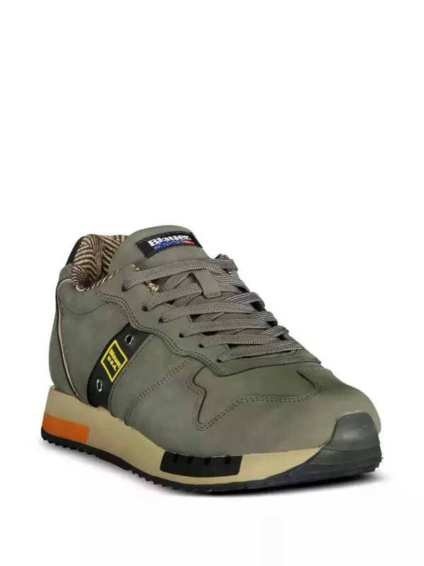 BLAUER. Logo Patch Panelled Sneakers