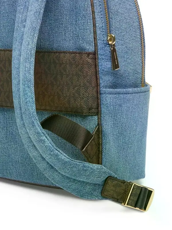 Michael Kors Logo Print Denim Backpack
