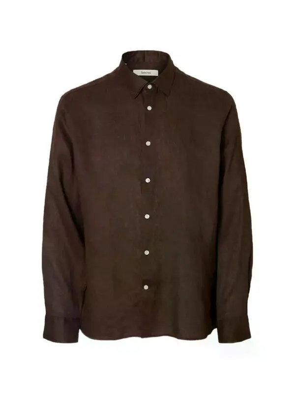 SELECTED Regkylian Linen Shirt - Brown