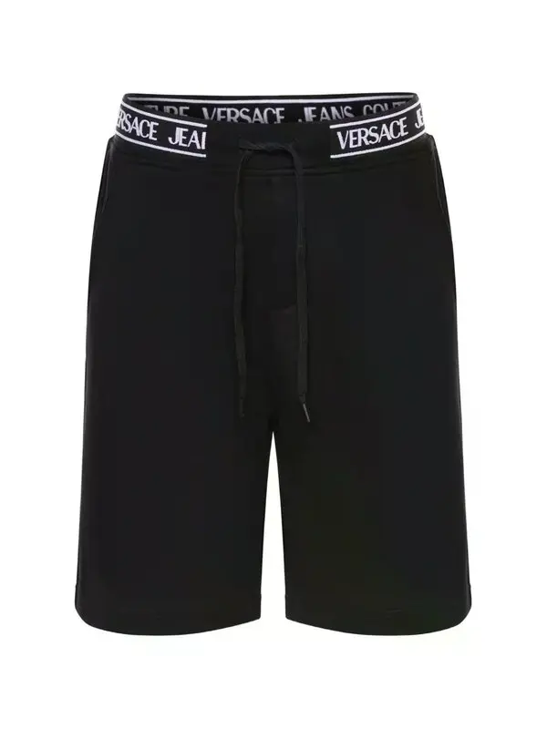 Versace Drawstring Shorts With Logo Waistband