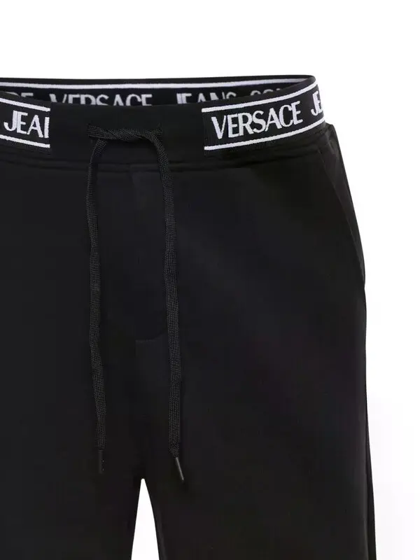 Versace Drawstring Shorts With Logo Waistband