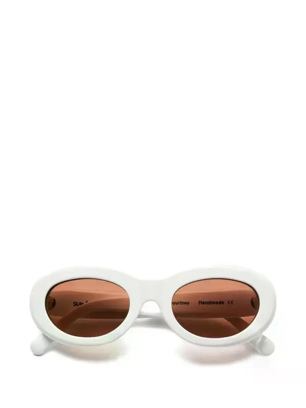 SUN BUDDIES Courtney Oval-frame Sunglasses - White