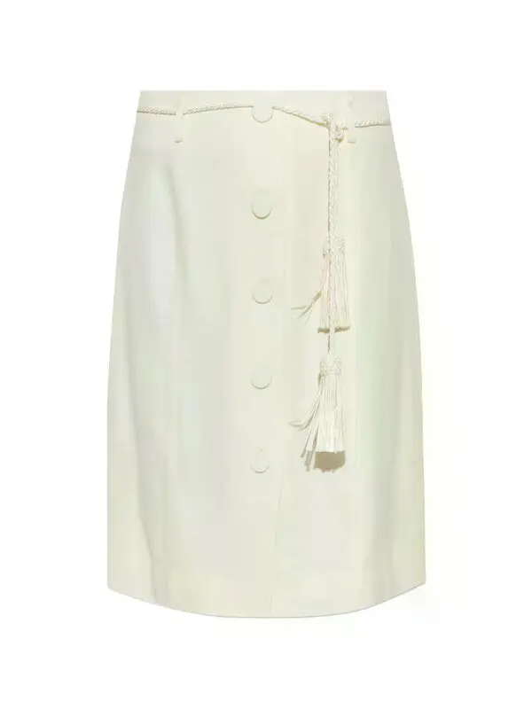 Posse Elspeth Wool Midi Skirt - Neutrals