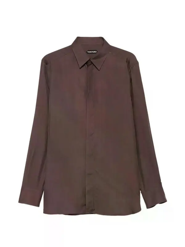 TOM FORD Concealed-fastening Long-sleeve Shirt - Brown