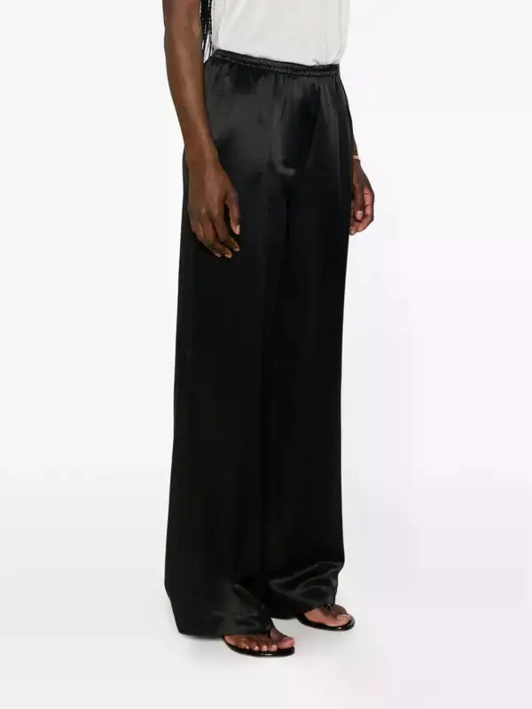 Soft Goat Wide-leg Silk Trousers