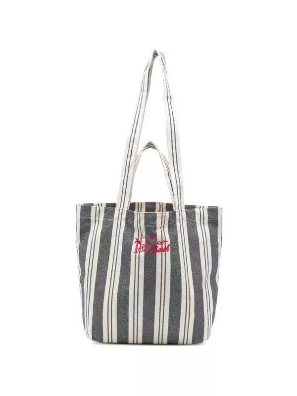 MC2 SAINT BARTH Striped Embroidered Tote Bag