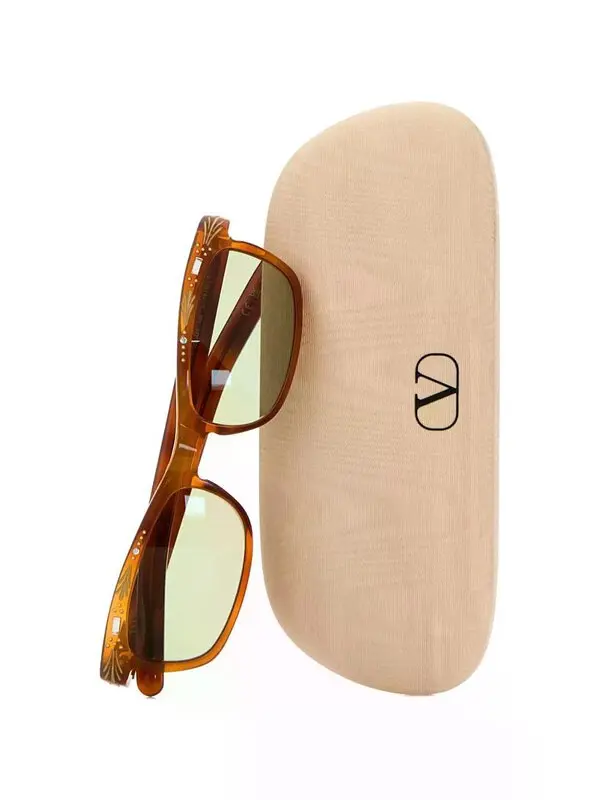 Valentino Garavani Crystal-embellished Rectangle-frame Sunglasses