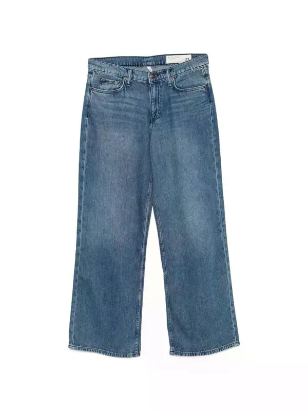 Rag & Bone Faded-effect Wide-leg Jeans - Blue