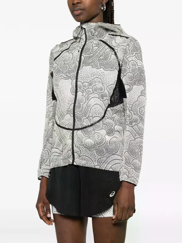 Asics Patterned Hooded Windbreaker
