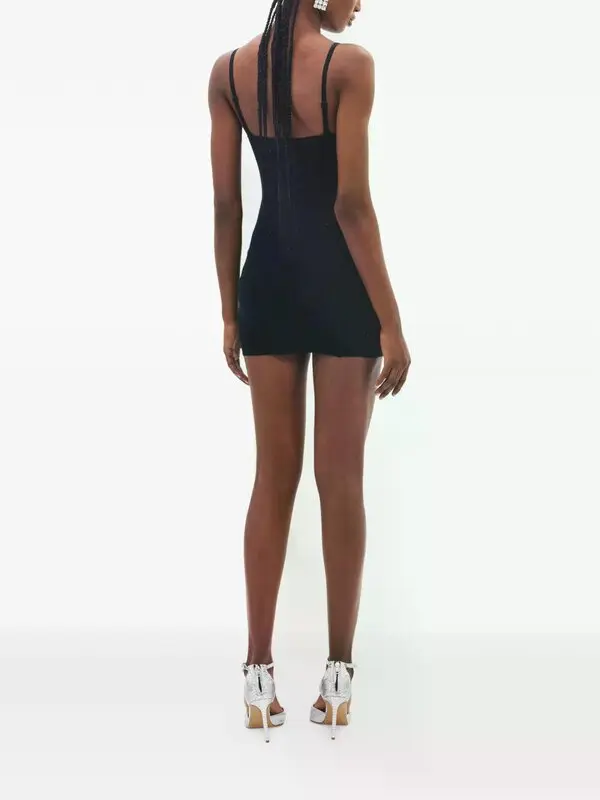 AREA Crystal Embellished Mini Dress