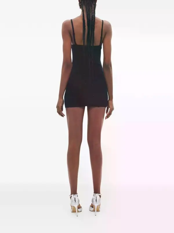 AREA Crystal Embellished Mini Dress